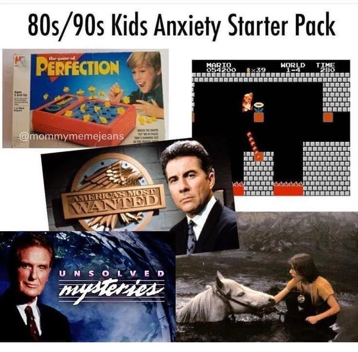 The 80s & 90s Childhood Anxiety Starter Pack - 90kids.com