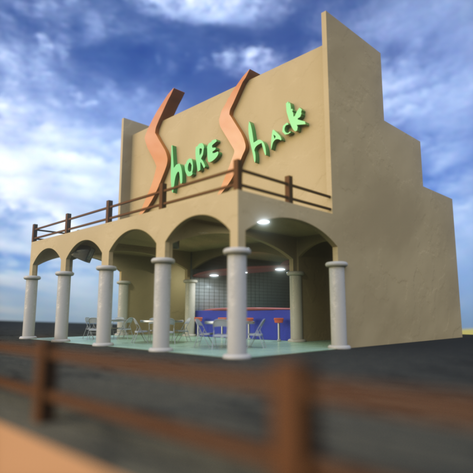Recreated the Shore Shack from Rocket Power in 3D from scratch.