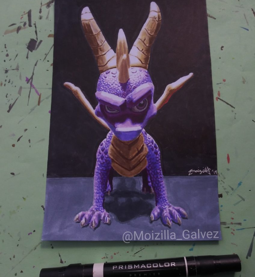spyro the dragon marker drawing