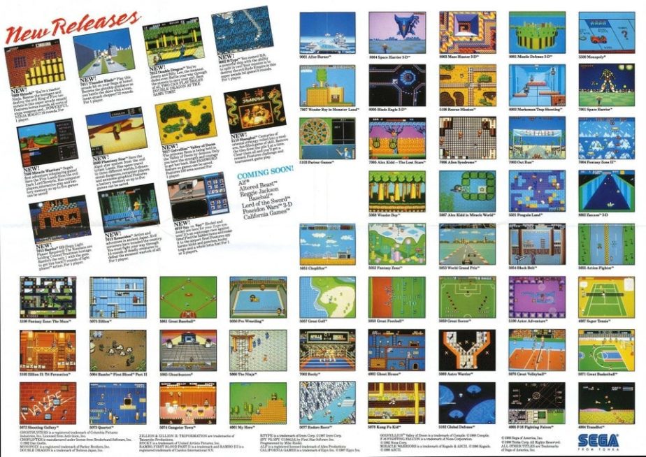 I used to salivate over Sega Master System brochures like this one as a kid