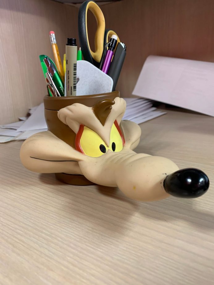 KFC Wile E. Coyote cup is my office desk catch all