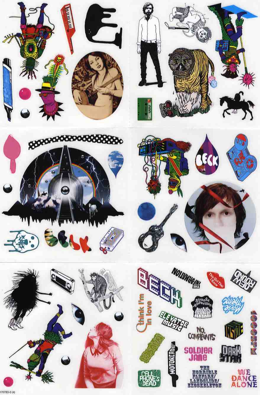 The sticker pack included with The Information album