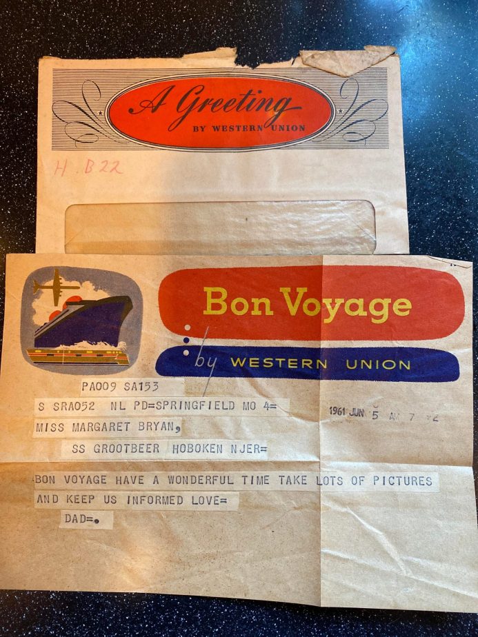 Ever wonder what a telegram from 1961 looks like? This was in a box of ...