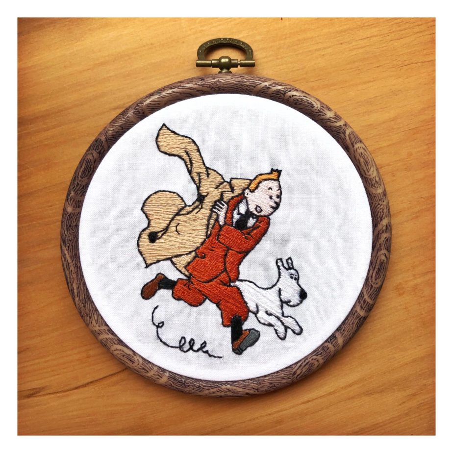 Finished Tintin embroidery